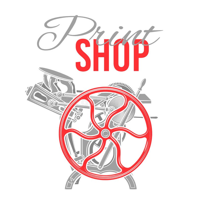 Ejemplo Del Vector De La Imprenta De La Prensa De Copiar Ilustración ...