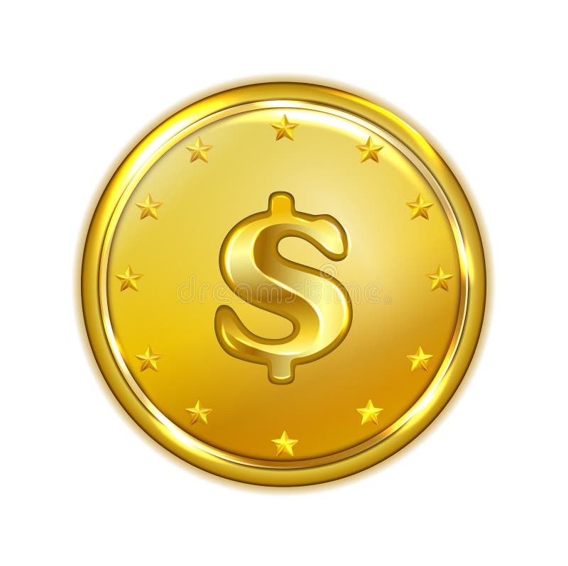Ejemplo Del Vector De La Moneda De Oro Ilustración del Vector ...