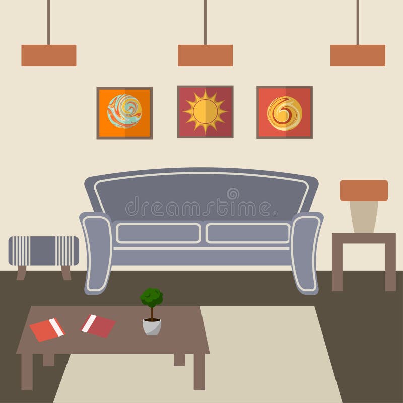Ejemplo Del Vector De La Sala De Estar Ilustración del Vector ...
