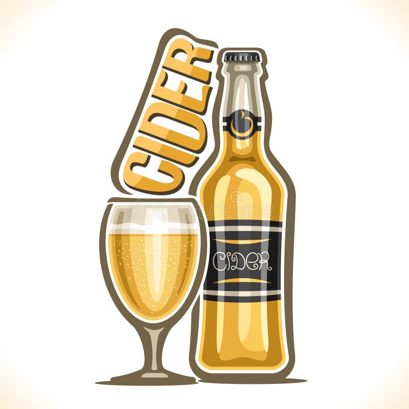 Anuncios Duros De La Sidra De Manzana Ilustración del Vector ...