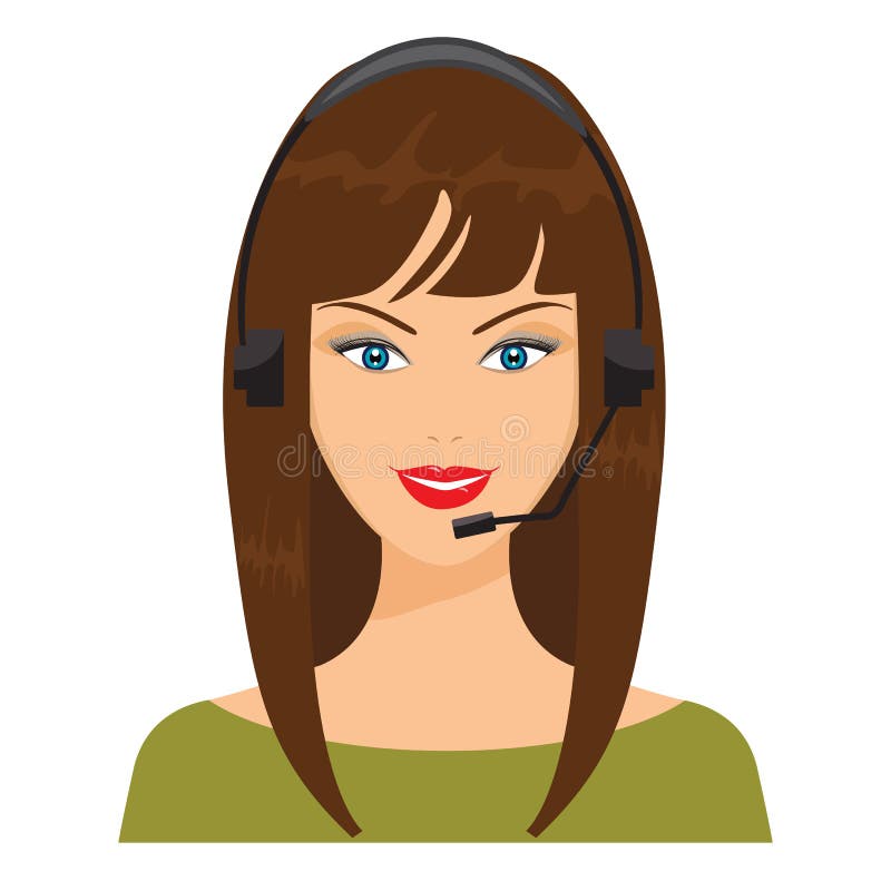 Telefonista del vector ilustración del vector. Ilustración de pelo ...