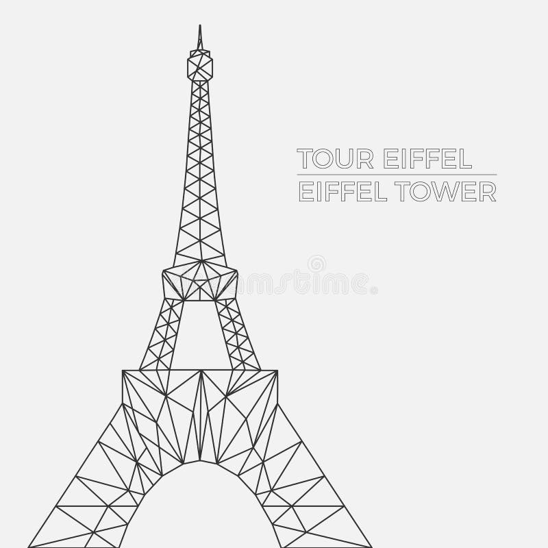 Ejemplo Del Vector De La Torre Eiffel En Estilo Poligonal Ilustración del Vector - Ilustración ...