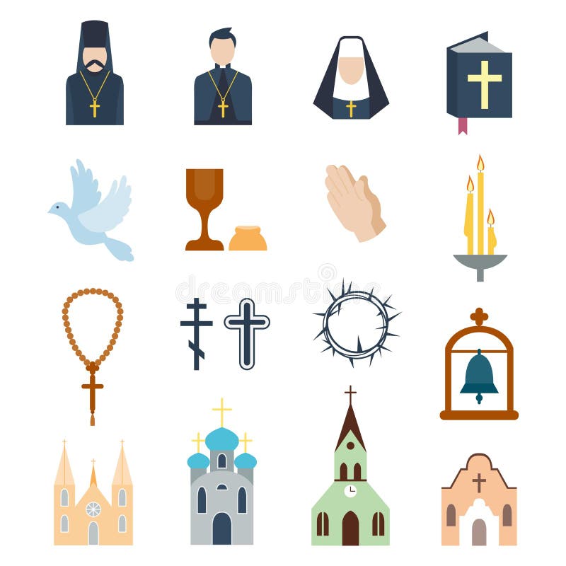 Ejemplo Del Vector De Los Iconos De La Religión Ilustración del Vector ...