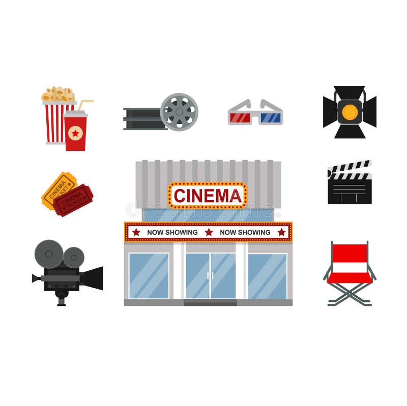 Ejemplo Del Vector De Los Símbolos Del Cine Ilustración del Vector ...