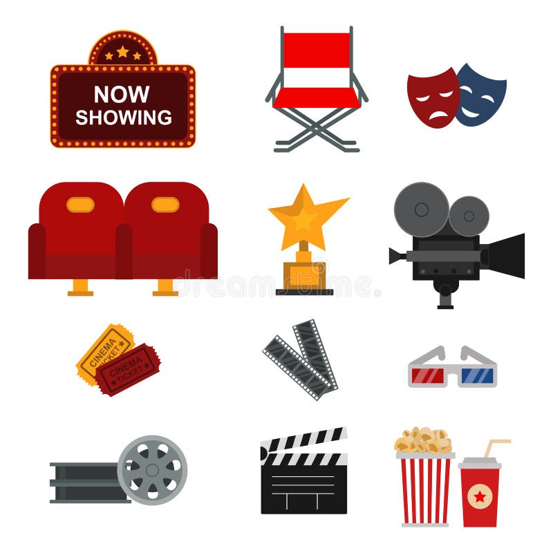 Ejemplo Del Vector De Los Símbolos Del Cine Ilustración del Vector ...