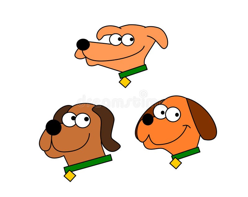 Ejemplo Del Vector De Tres Perros Divertidos Ilustración del Vector ...