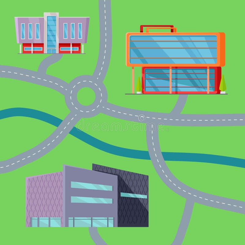 Ejemplo Del Vector Del Mapa Del Concepto Del Centro Comercial ...