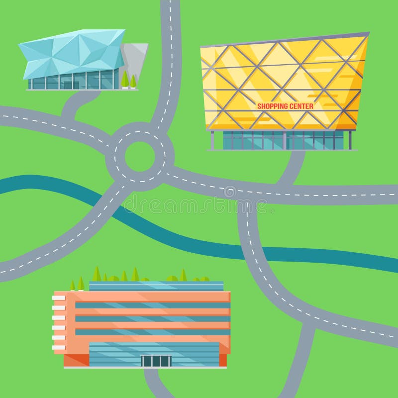 Ejemplo Del Vector Del Mapa Del Concepto Del Centro Comercial ...