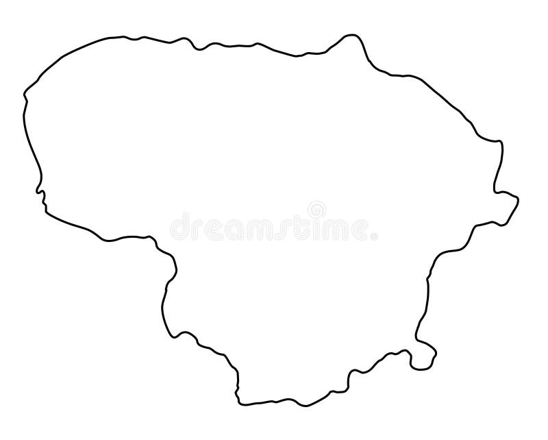 Ejemplo Del Vector Del Esquema Del Mapa De Lituania Ilustración Del