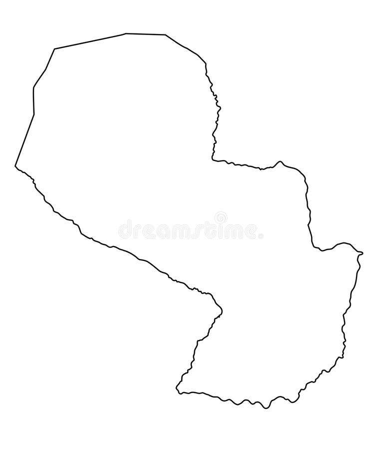 Ejemplo Del Vector Del Esquema Del Mapa De Paraguay Ilustración del ...