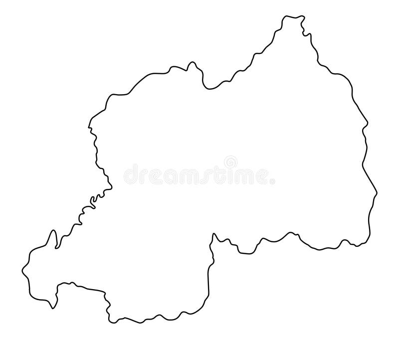 Ejemplo Del Vector Del Esquema Del Mapa De Rwanda Ilustración del ...