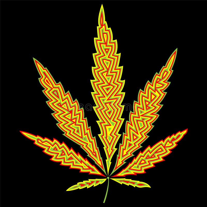Ejemplo Del Vector Del Icono De La Hoja De La Marijuana De Rastafari Ilustración del Vector ...
