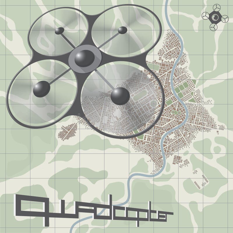 Ejemplo Del Vector Que Representa Un Quadcopter Stock de ilustración ...