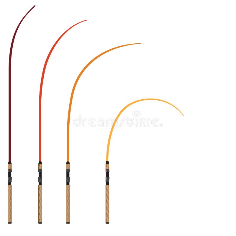Ejemplo Doblado Del Vector De La Caña De Pescar Ilustración del Vector ...