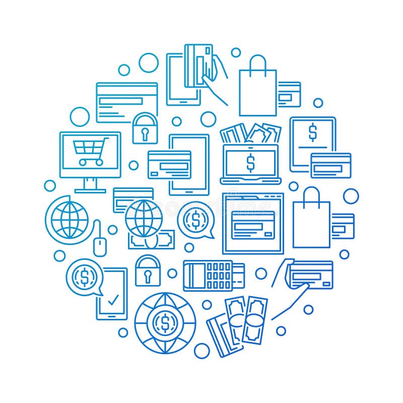 Ejemplo En Línea Azul Del Pago Ilustración del Vector - Ilustración de ...