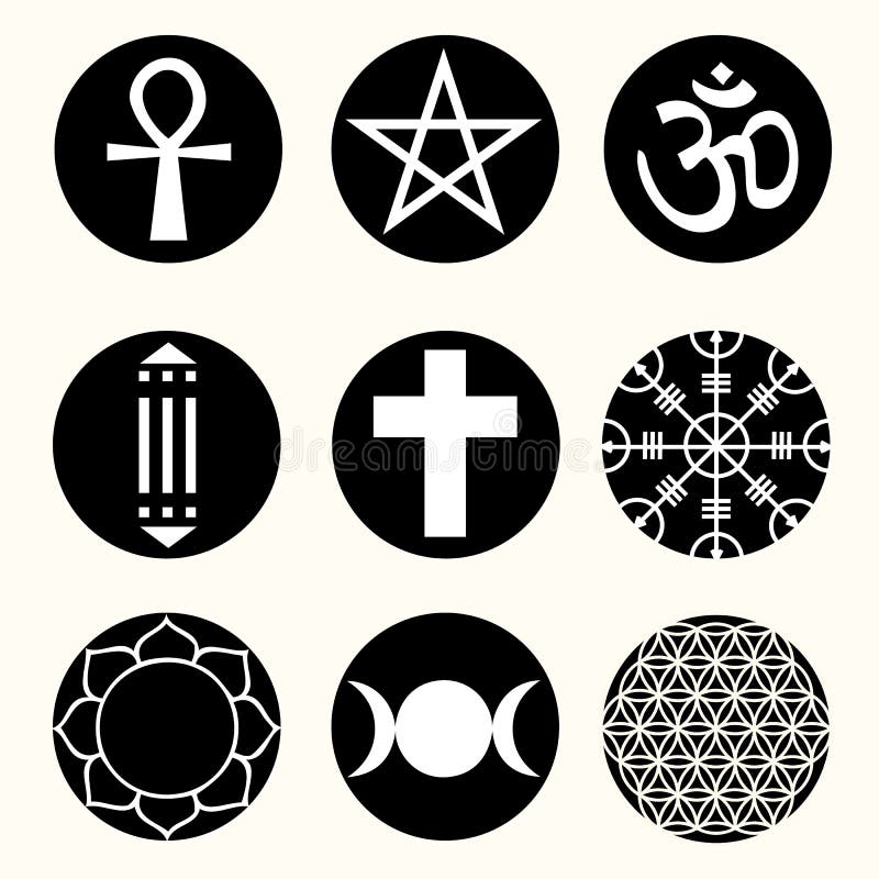 Sistema De Símbolos Espiritual Del Vector Ilustración del Vector ...