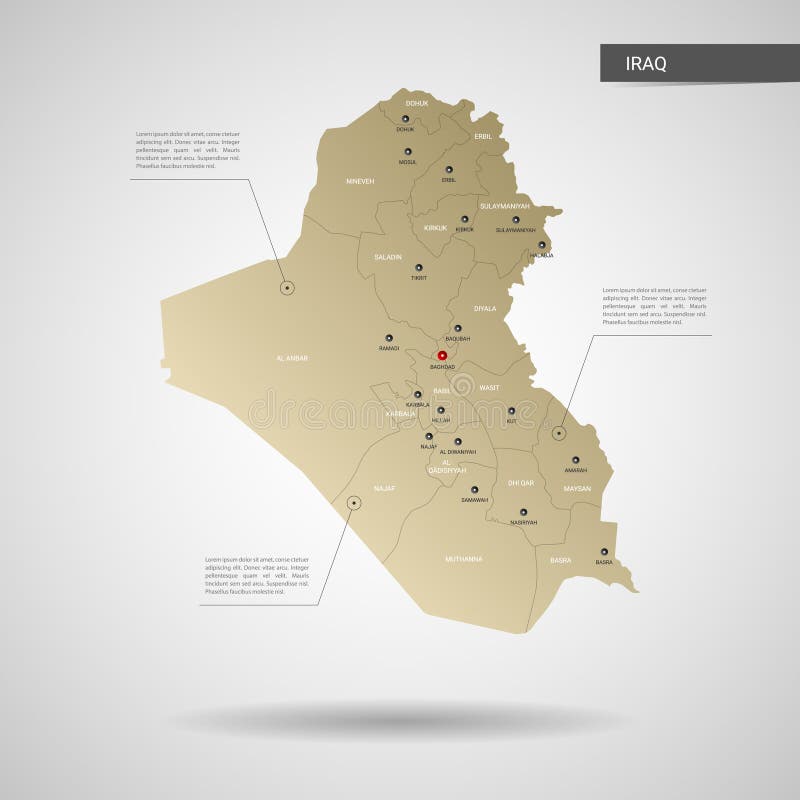 Ejemplo Estilizado Del Vector Del Mapa De Iraq Ilustración del Vector ...