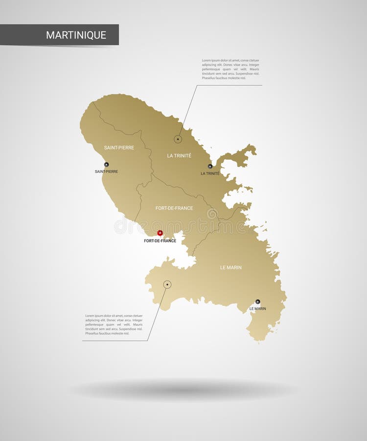 Ejemplo Del Vector Del Esquema Del Mapa De Martinica Ilustración del ...