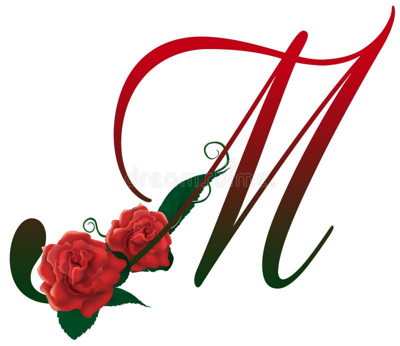 Ejemplo Floral Rojo De La Letra M Foto de archivo - Ilustración de ...
