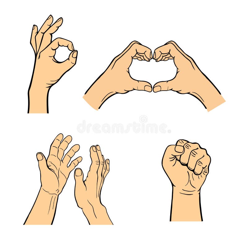 Ejemplo Humano Del Vector De Las Manos Ilustración del Vector ...