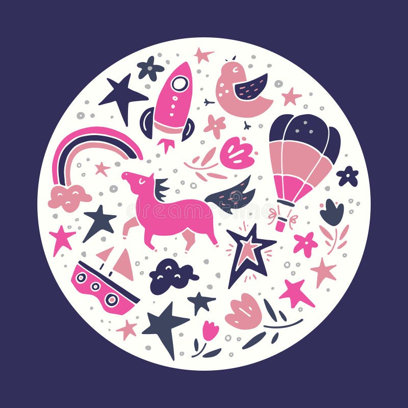 Ejemplo Infantil Del Vector Ilustración del Vector - Ilustración de ...