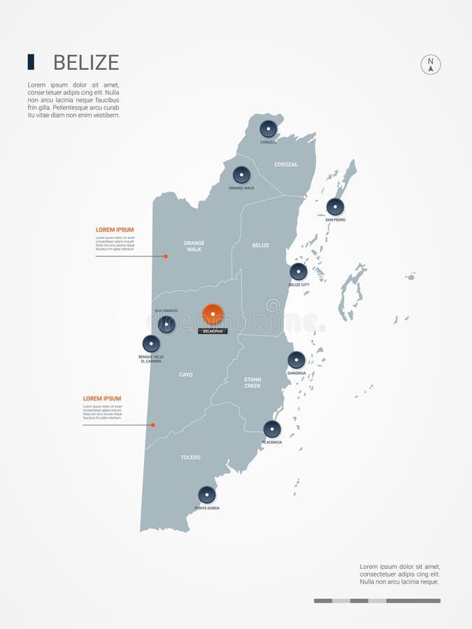 Ejemplo Infographic Del Vector Del Mapa De Belice Ilustración del ...