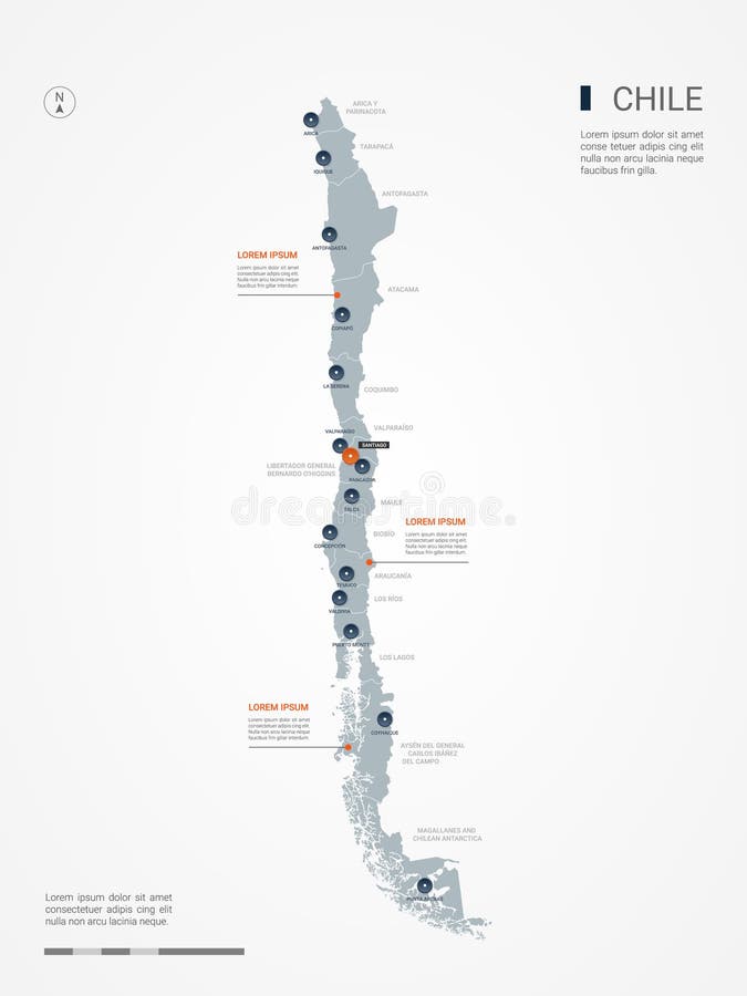 Chile - Mapa Y Bandera Infographic - Ejemplo Detallado Del Vector Stock ...