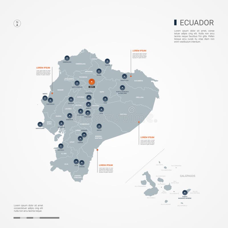 Ecuador - Mapa Y Bandera Infographic - Ejemplo Detallado Del Vector ...