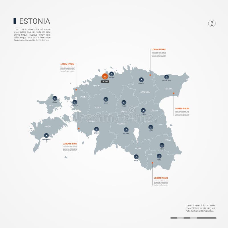 Ejemplo Infographic Del Vector Del Mapa De Estonia Ilustración del ...