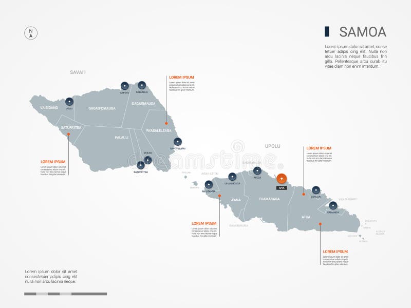 Ejemplo Infographic Del Vector Del Mapa De Samoa Ilustración del Vector ...