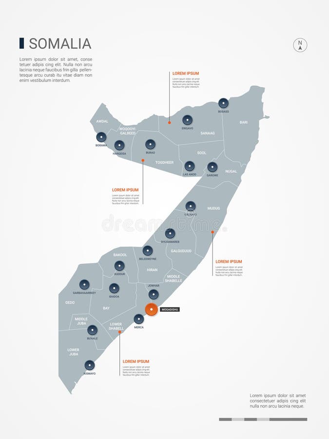 Infographic Para Somalia, Mapa Detallado De Somalia Con La Bandera ...