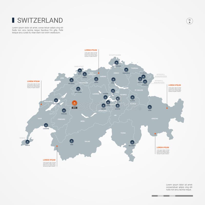El Mapa Detallado De Suiza Con Las Regiones O Estados Y Ciudades ...