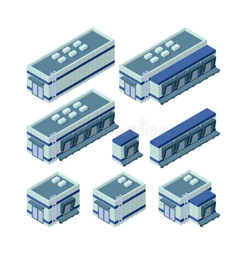 Ejemplo Isométrico Del Vector Del Edificio Ilustración del Vector ...