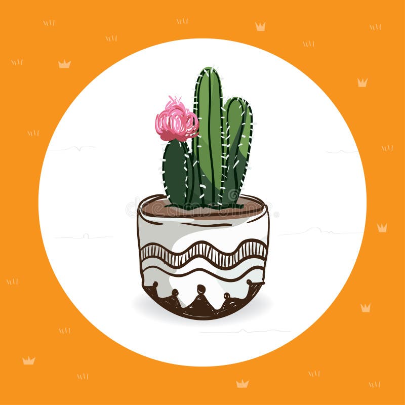 Ejemplo lindo del cactus ilustración del vector. Ilustración de trazado ... Ejemplo lindo del cactus ilustración del vector. Ilustración de trazado ...