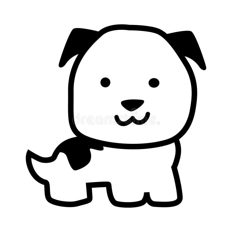Ejemplo Lindo Simple Del Perrito Ilustración del Vector - Ilustración ...