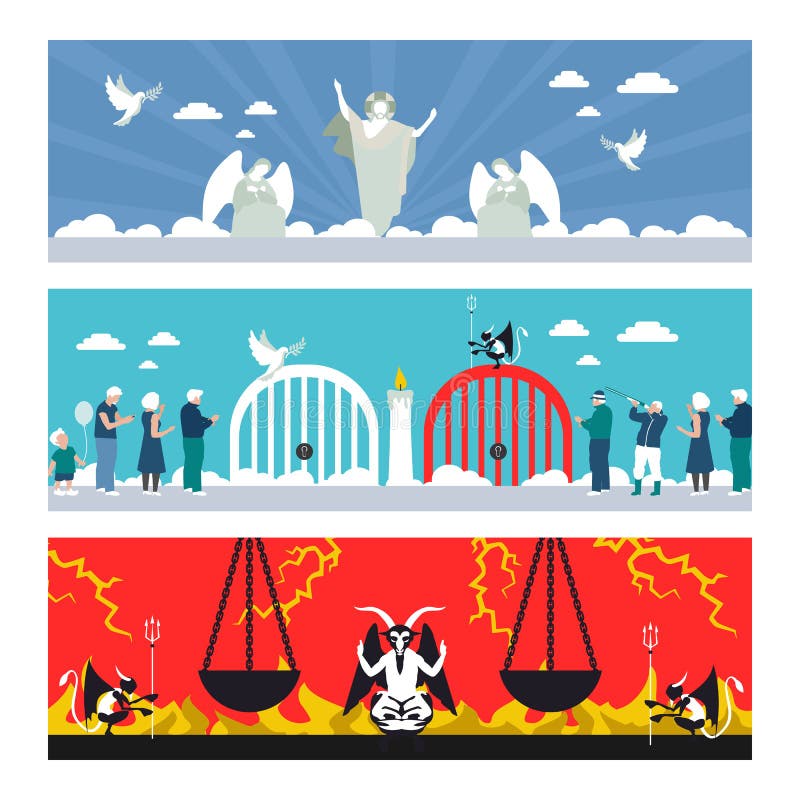 Ejemplo Plano Del Cielo Y Del Infierno Ilustración del Vector ...