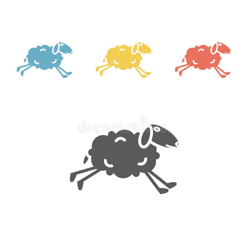 Ejemplo Plano Del Vector Del Icono De Las Ovejas Ilustración del Vector ...