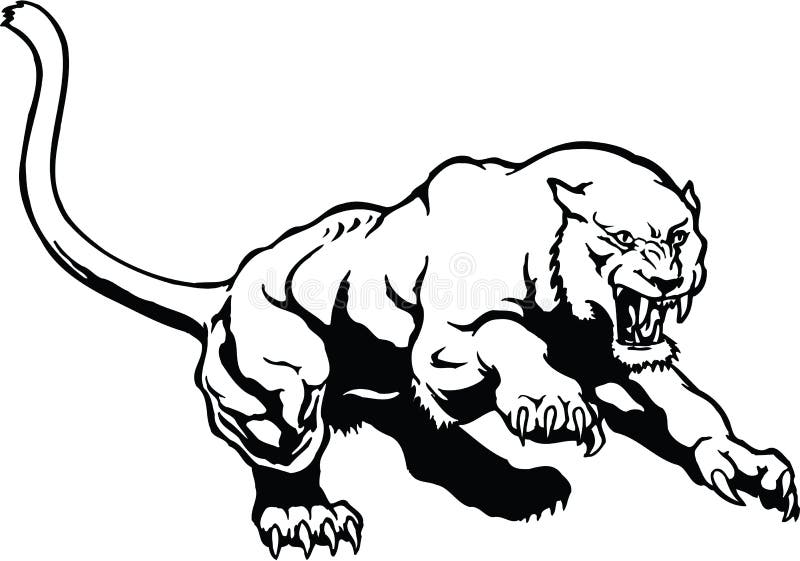 Ejemplo que ataca del puma ilustración del vector. Ilustración de gato ...