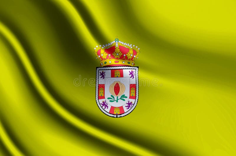 Ejemplo Realista De La Bandera De Granada Stock de ilustración ...