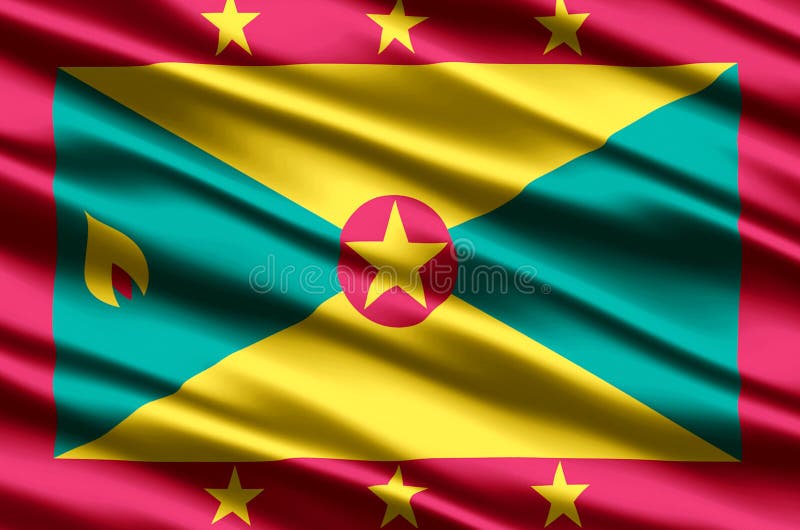 Ejemplo Realista De La Bandera De Grenada Stock de ilustración ...