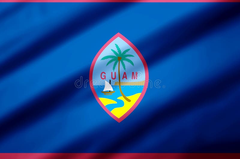 Ejemplo Realista De La Bandera De Guam Stock de ilustración ...