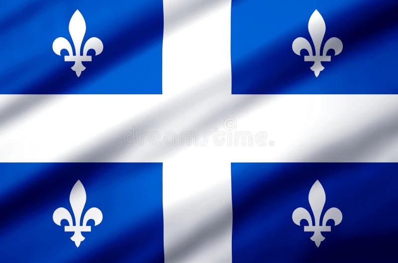 Ejemplo Realista De La Bandera De Quebec Stock de ilustración ...