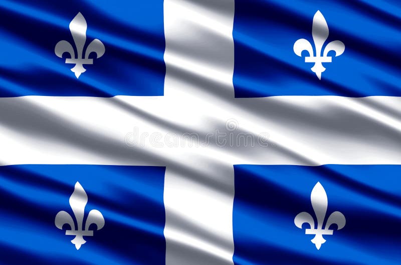 Ejemplo Realista De La Bandera De Quebec Stock de ilustración ...