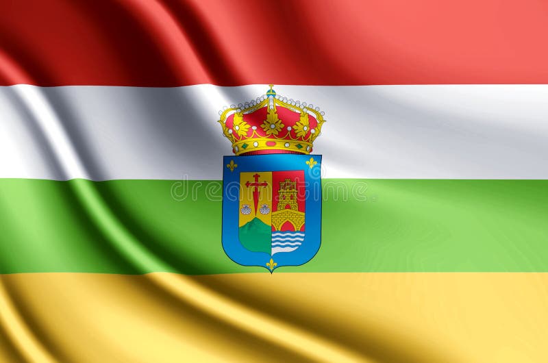 Ejemplo Realista De La Bandera De La Rioja Stock de ilustración ...