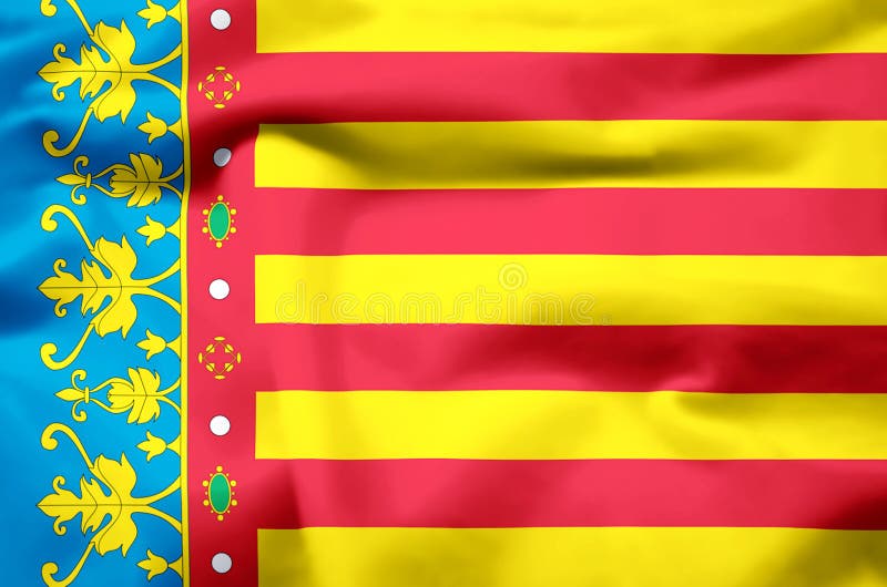 Ejemplo Realista De La Bandera De Valencia Stock de ilustración ... Ejemplo Realista De La Bandera De Valencia Stock de ilustración ...