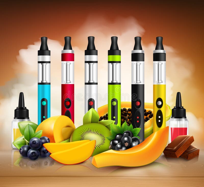E-cigarrillo Vaping De Los Pares Jovenes Con Humo En El Primer Negro ...