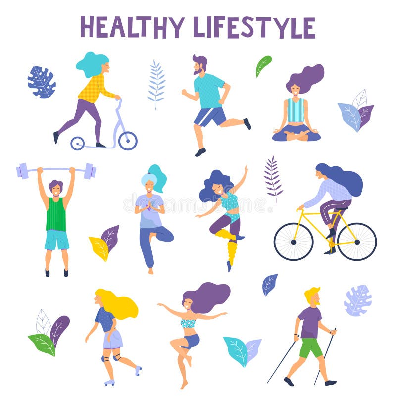 Ejemplo Sano Del Vector De La Forma De Vida Stock de ilustración ...