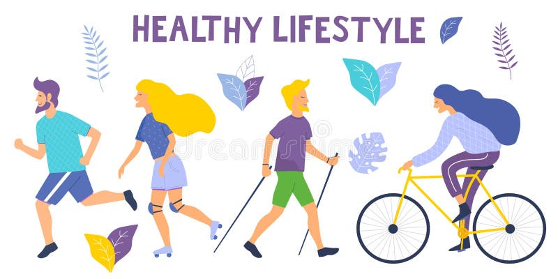 Ejemplo Sano Del Vector De La Forma De Vida Stock de ilustración ...