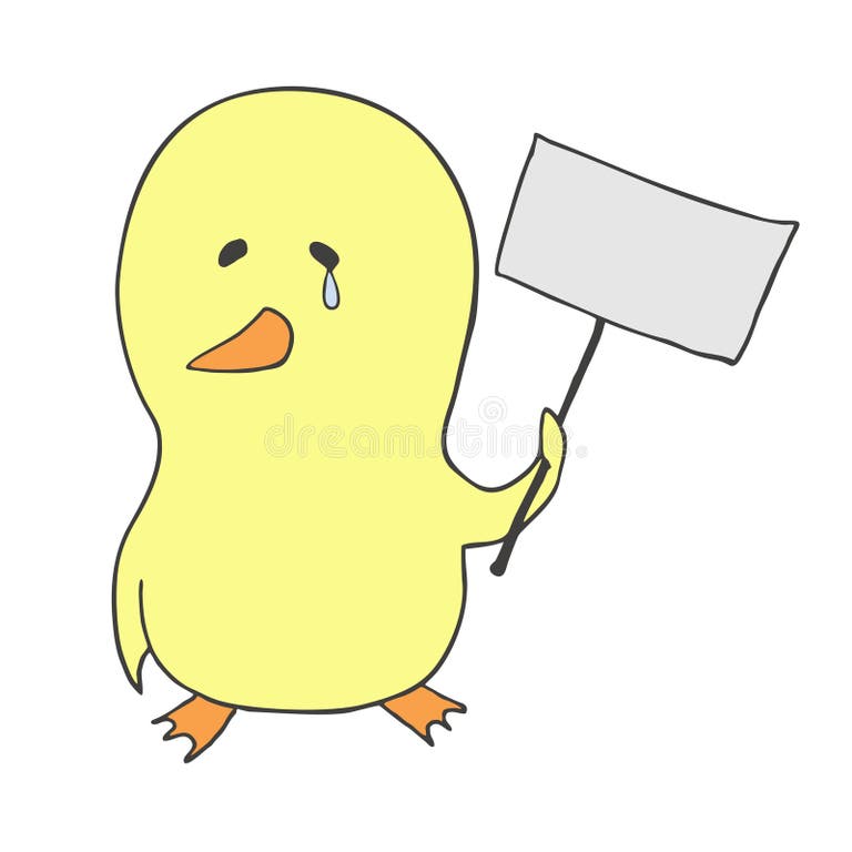 Ejemplo triste del pollo ilustración del vector. Ilustración de aislado ...