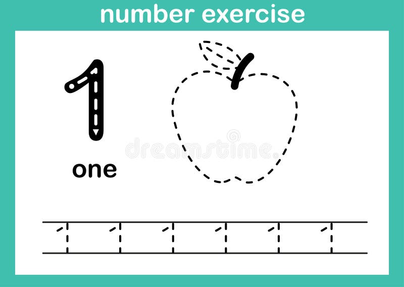 Ejercicio del número uno ilustración del vector. Ilustración de libro ...
